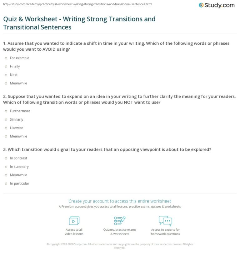 How To Write A Transition Sentence How To Write A Transition Sentence